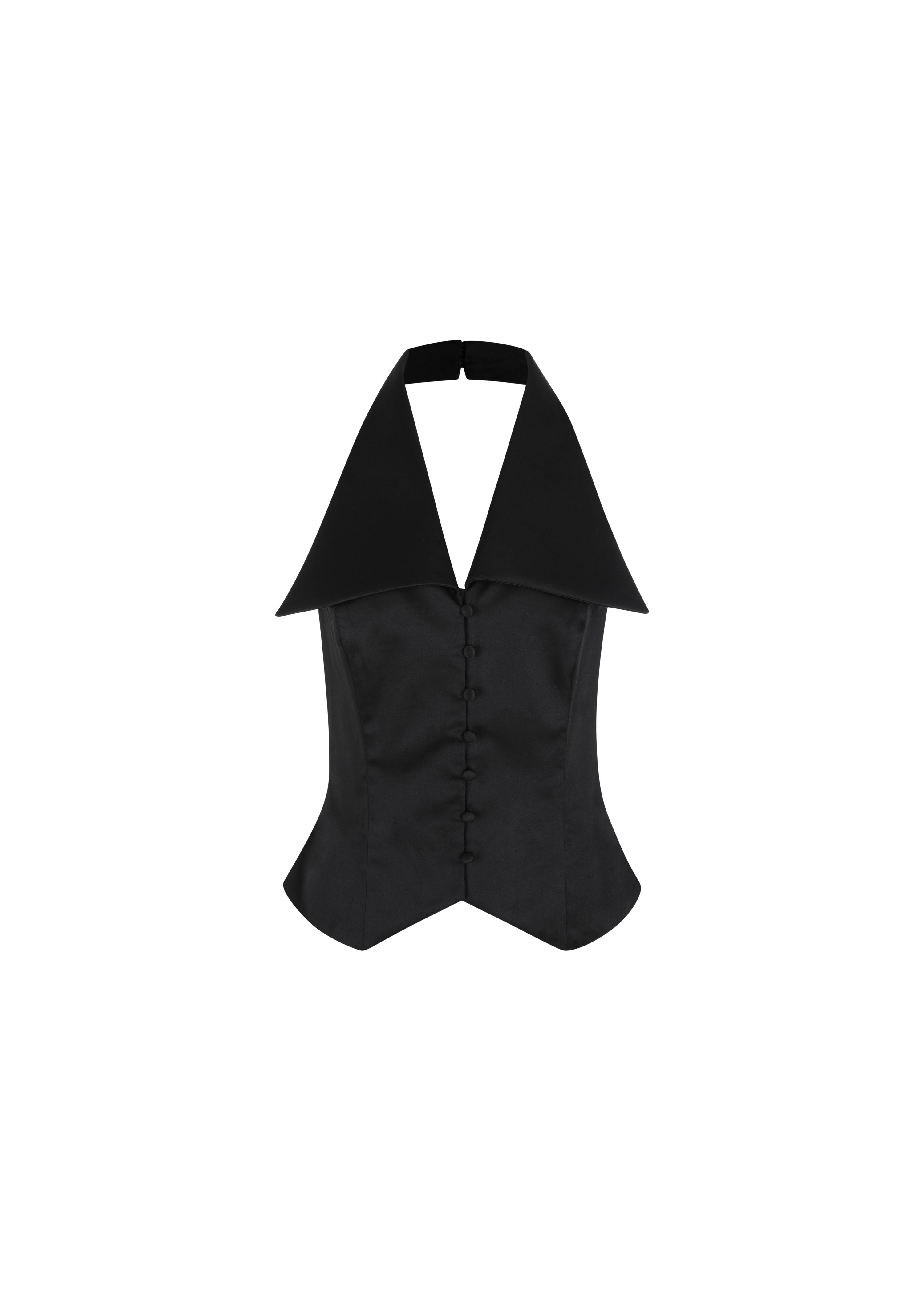 The Old Hollywood Top | Black Halter Silhouette | Maison Amory