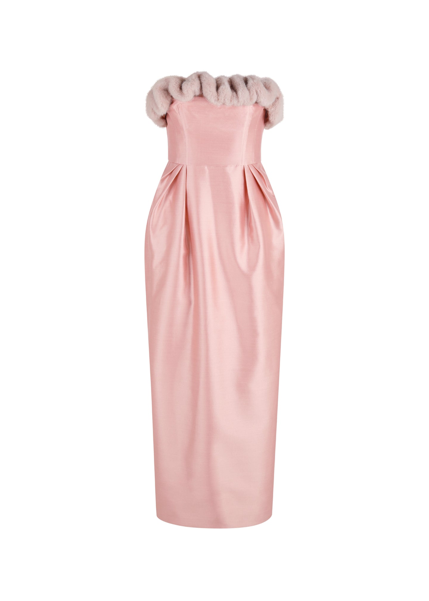 The Opulence Gown – Dusty Pink & Fur Trim | Maison Amory